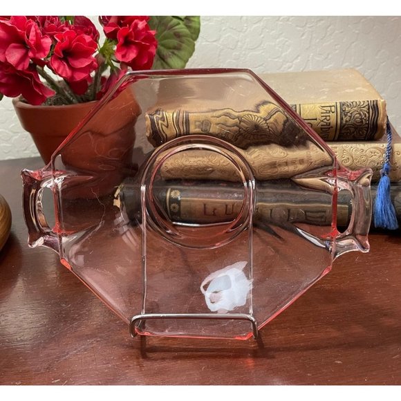 Unmarked | Dining | Vintage Pink Depression Glass Octagon Serving ...